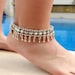 Dainty Anklets for Women • Belly Dancing Accessories • Silver Dangle ...