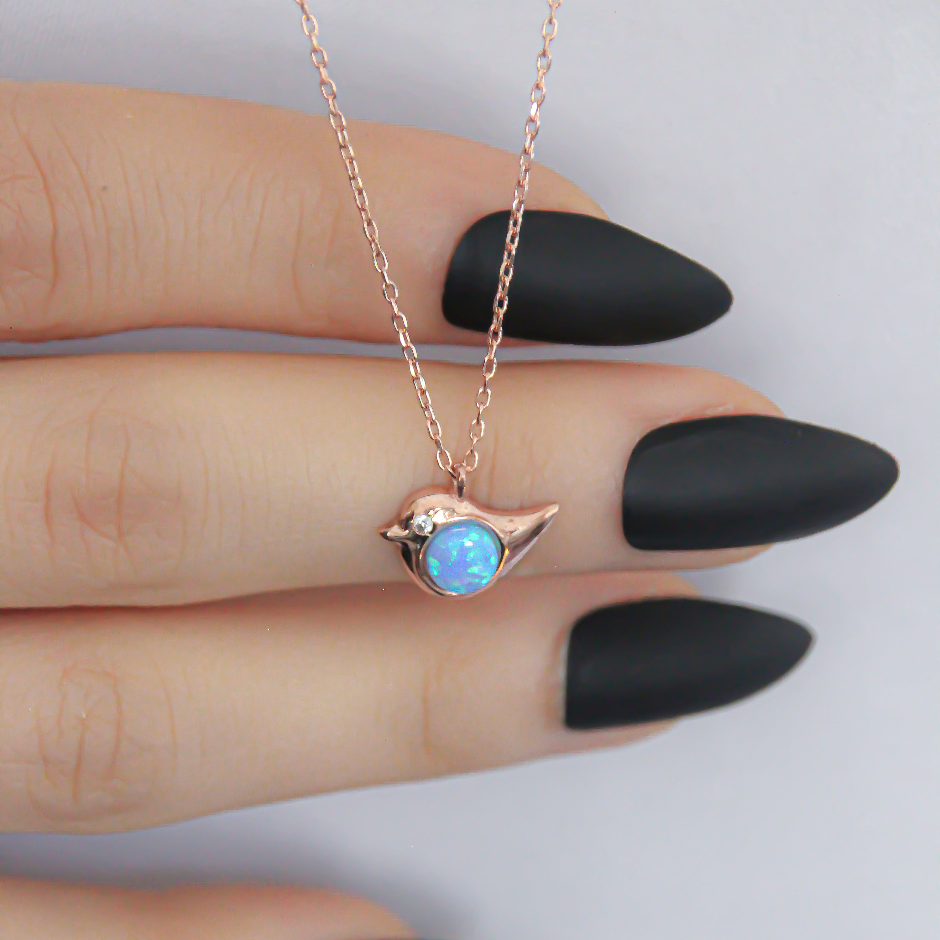 Opal Bird Charm Bird Necklace Bird Pendant Best Friend - Etsy