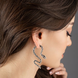 Gothic Snake Earrings • Medusa Earrings • Gothic Witch Jewelry • Silver ...