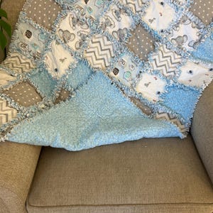 Flannel Baby Boy Rag Quilt Blanket - Etsy