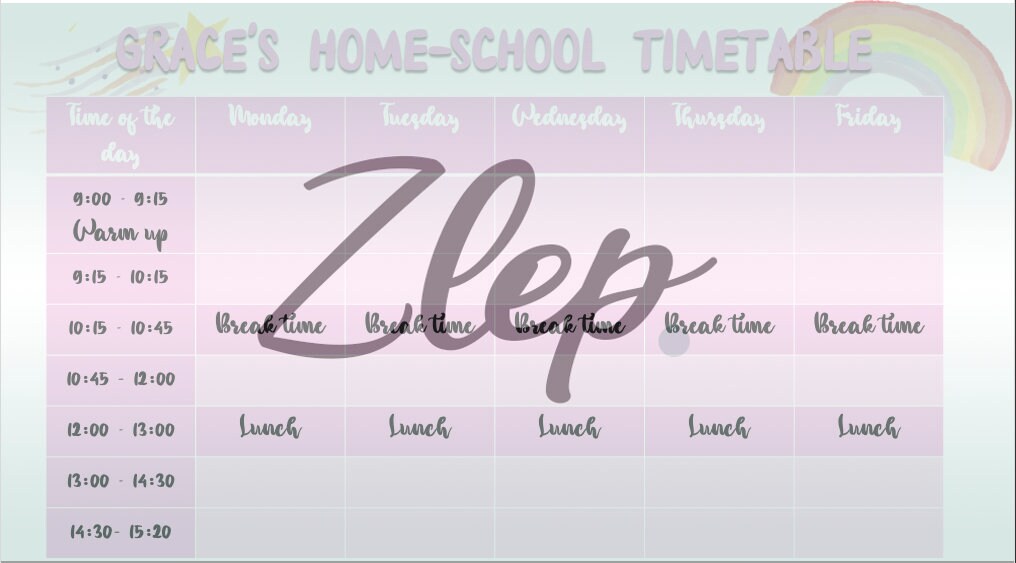 Personalised home-learning timetable | Etsy