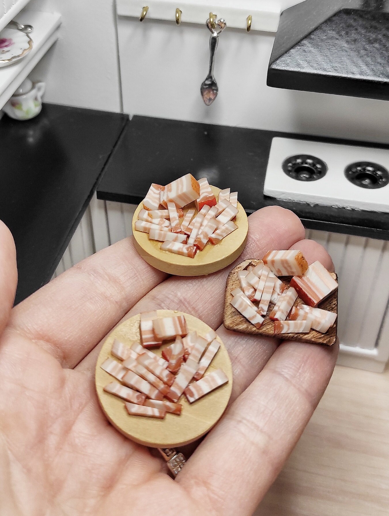 Meat slicing brisket bacon from polymer clay bacon | Etsy