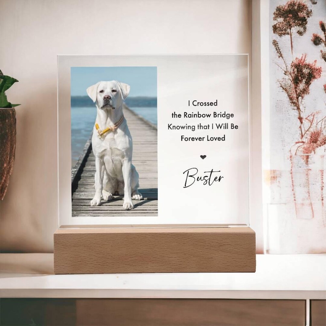 Pet Memorial Acrylic Plaque, Custom Photo Plaque Gift, Dog Memorial ...