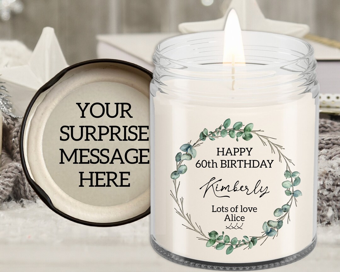Happy 60th Birthday Candle for Her Personalized Best Friend - Etsy