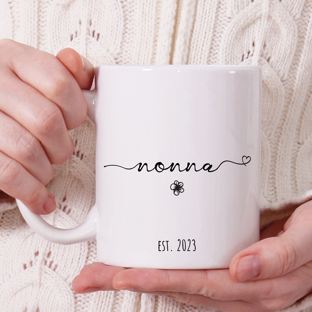 Personalized Nonna Mug Pregnancy Announcement Grandma Est. - Etsy