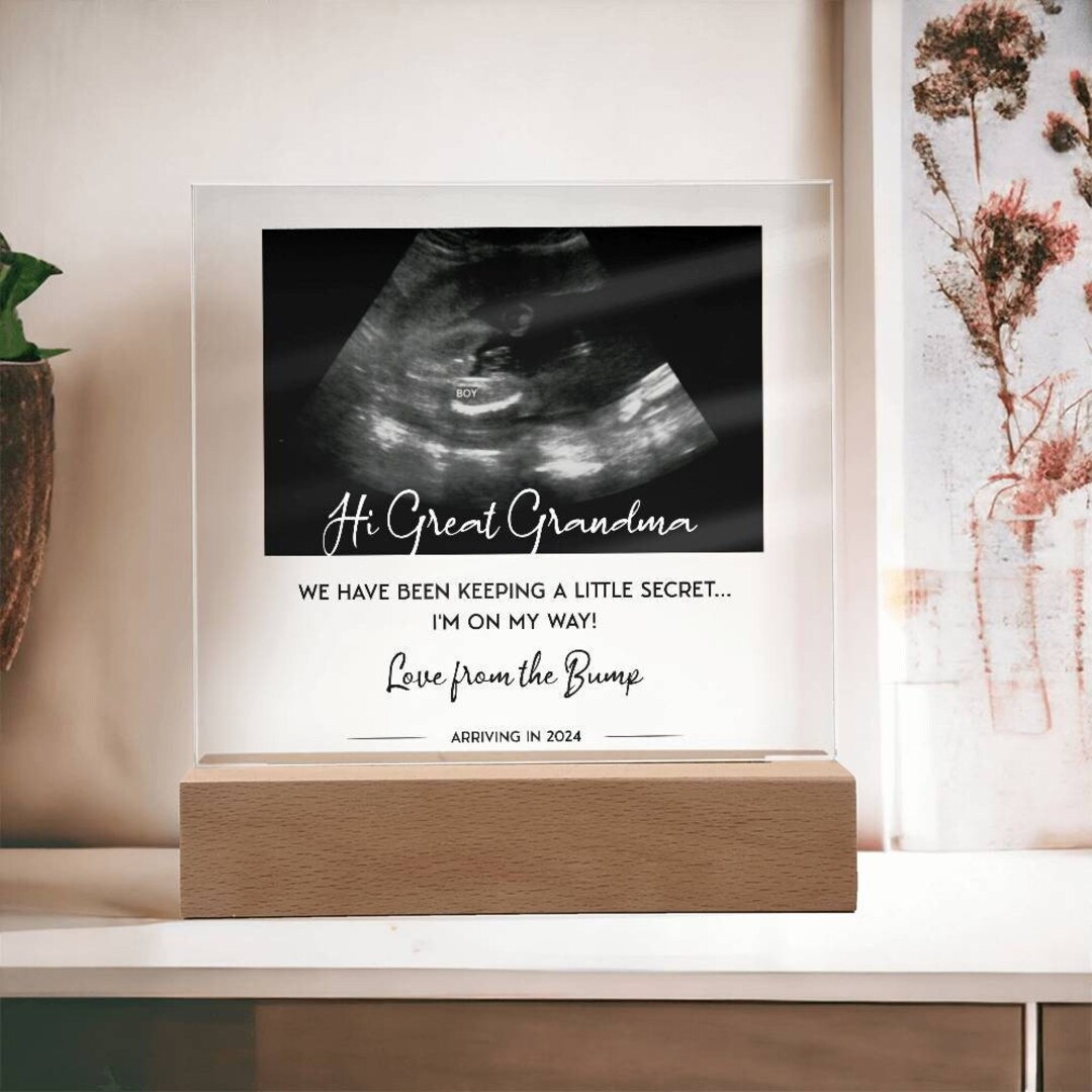 Great Grandma Pregnancy Announcement, Led Light Acrylic Plaque, I'm on ...