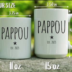 Yiayia and Pappou Mug Set, Personalized Grandparents Pregnancy ...