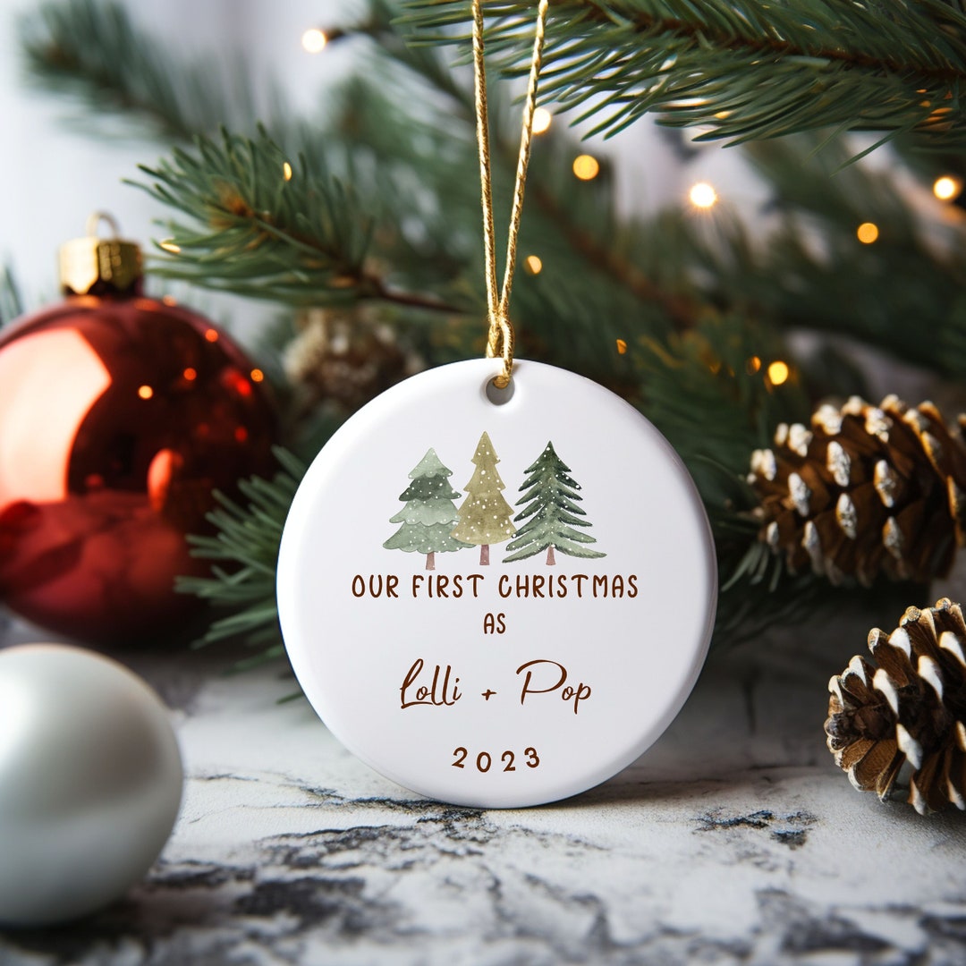 Lolli and Pop Gift, First Christmas as Grandparents Ornament ...