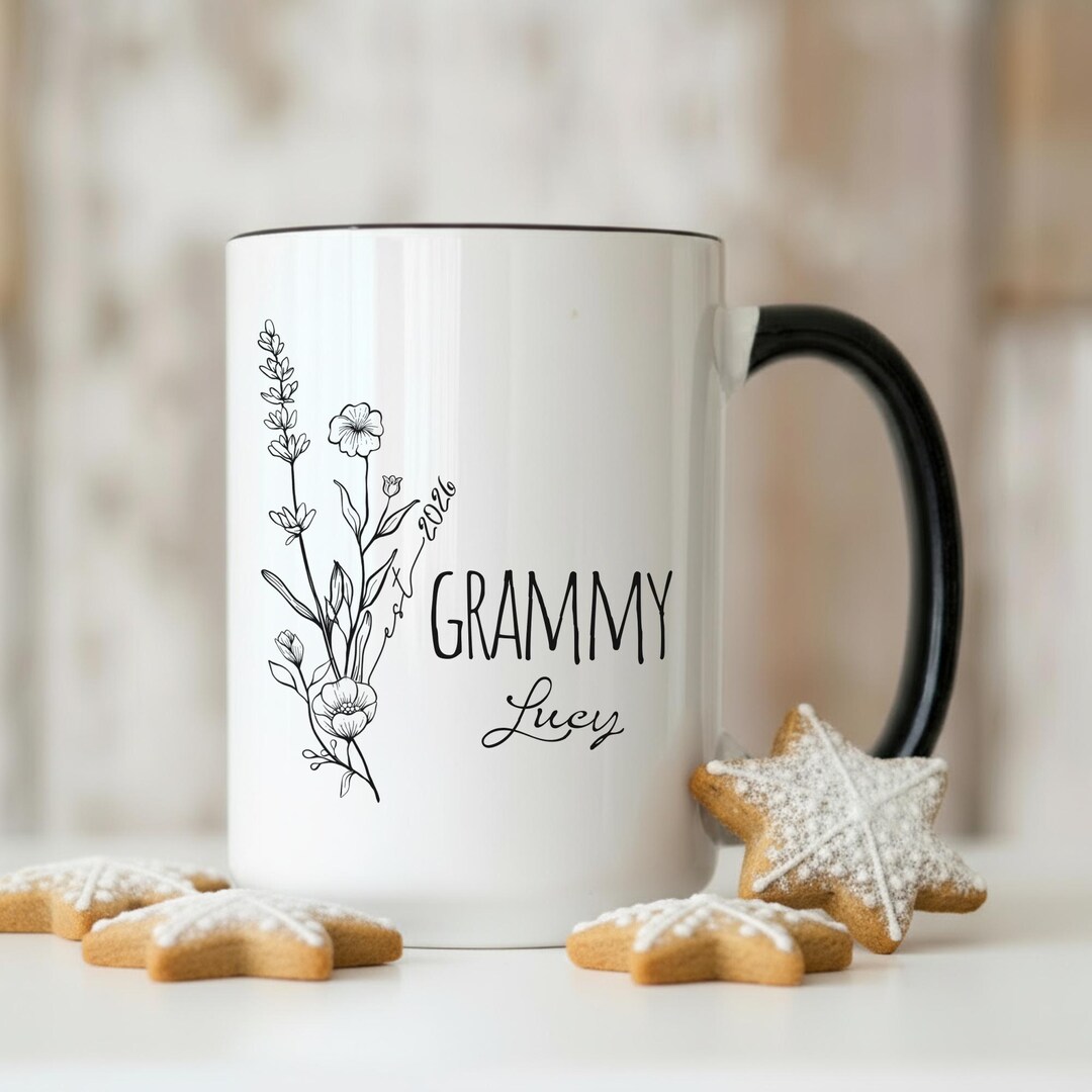 Personalized Grammy Mug, Pregnancy Reveal Grammy Est 2026, New Grammy ...