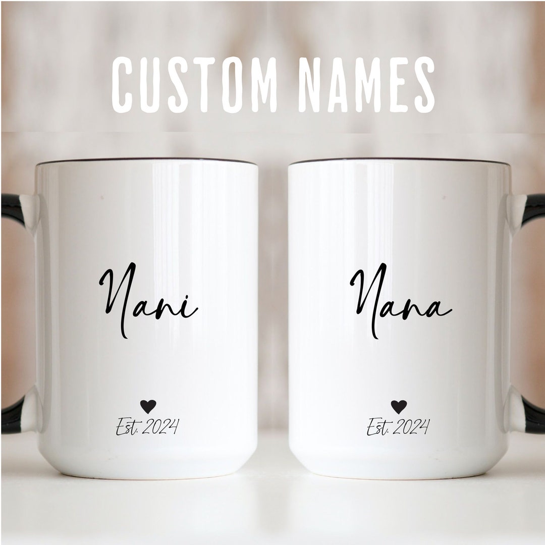 Nana and Nani Mugs, Personalized Nani Nana Punjabi Baby Announcement ...