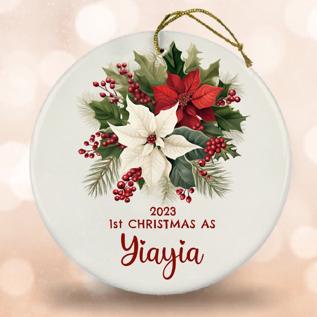 Yiayia Ornament, Greek Yaya's First Christmas Ornament, New Grandma ...