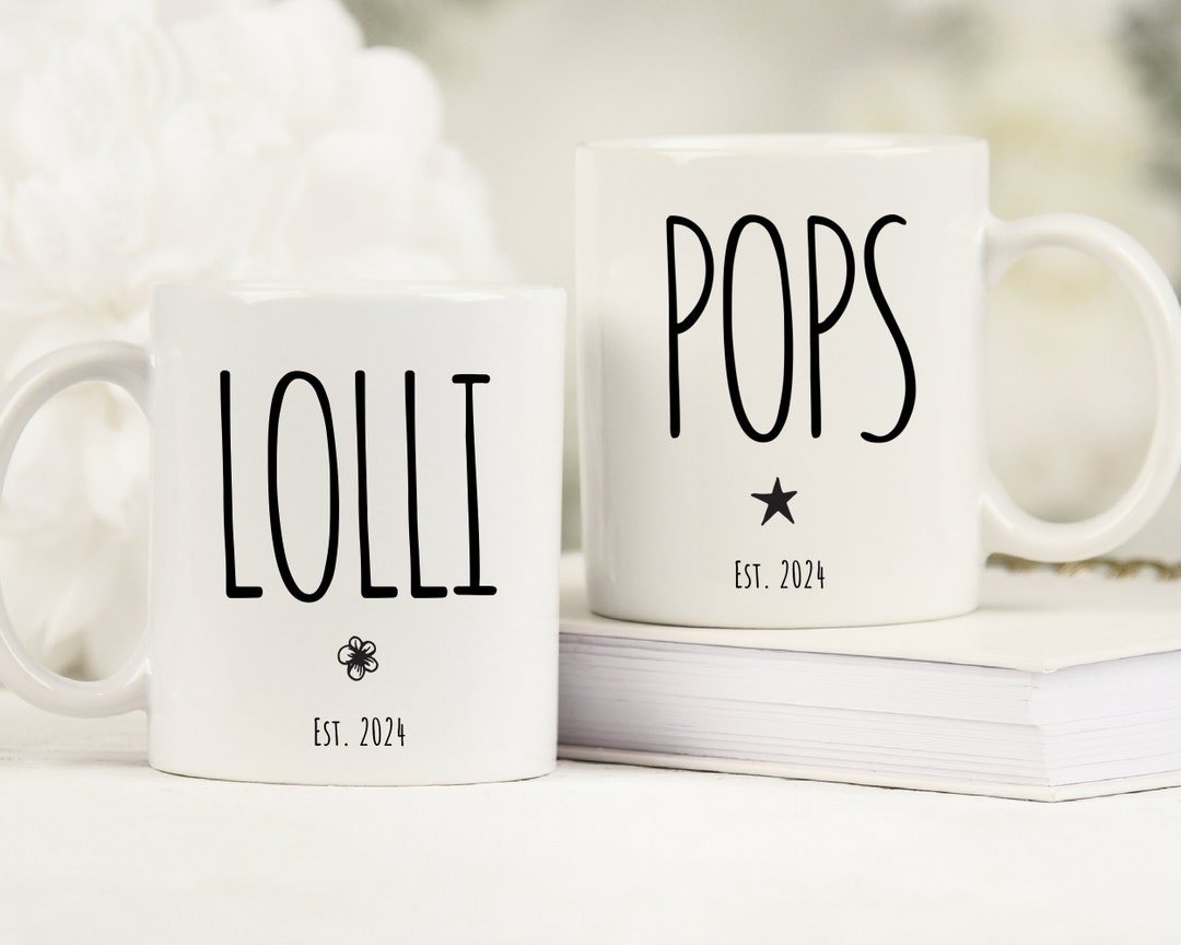 Lolli Pop Mugs, Personalized New Grandparents Pregnancy Announcement ...