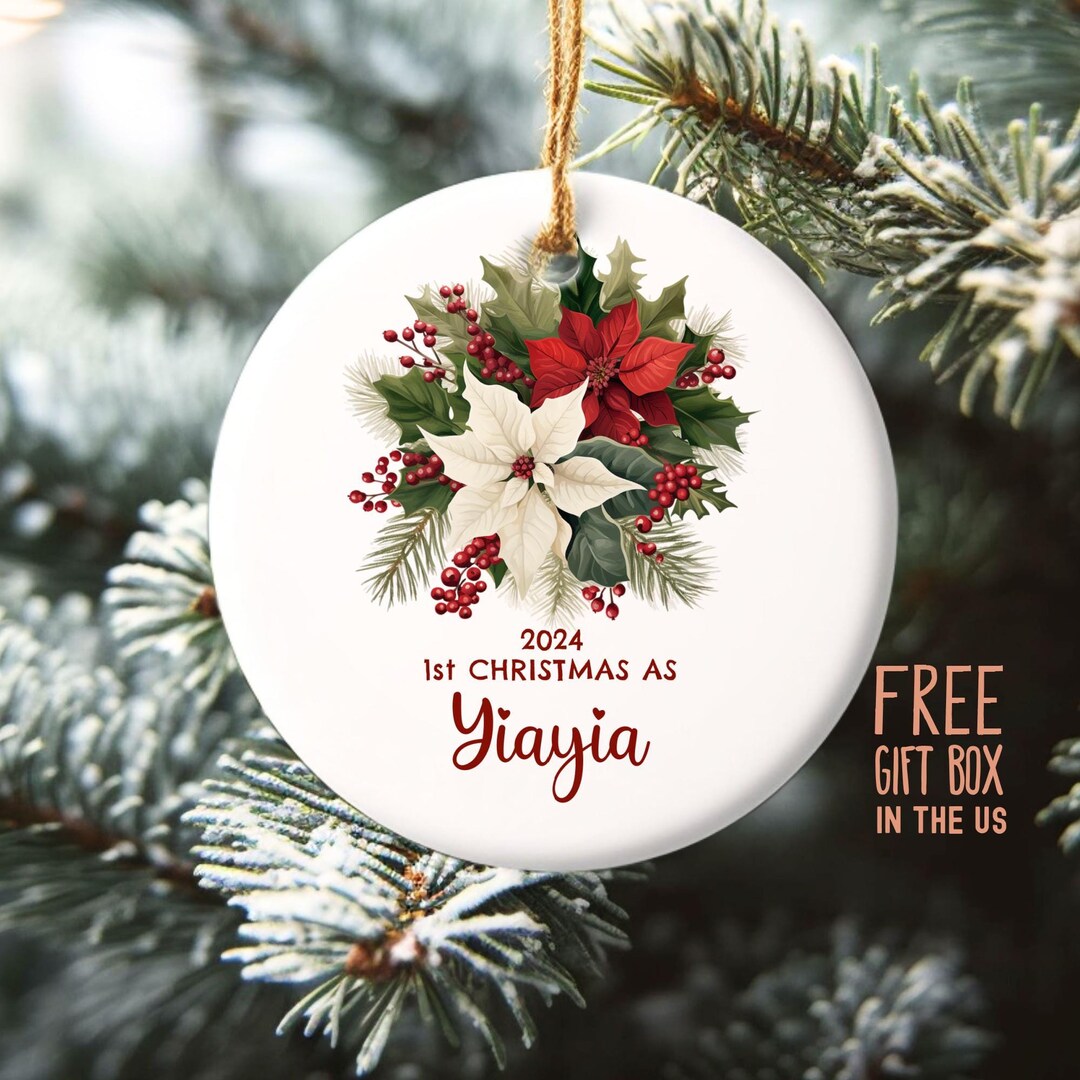 Yiayia Ornament, Greek Yaya's First Christmas Ornament, New Grandma ...