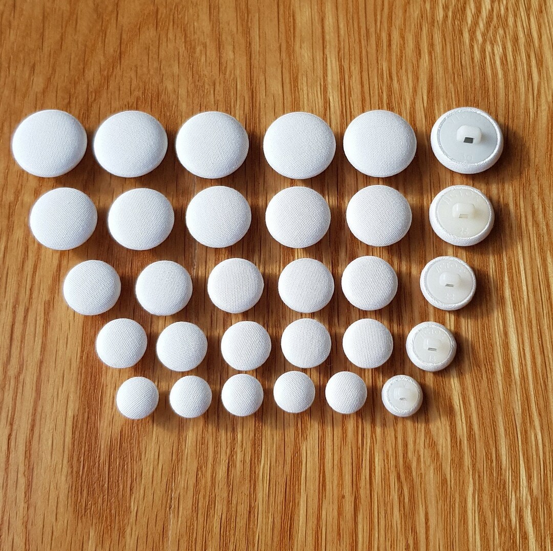 Crisp White Cotton Covered Buttons in A Choice of Sizes - Etsy