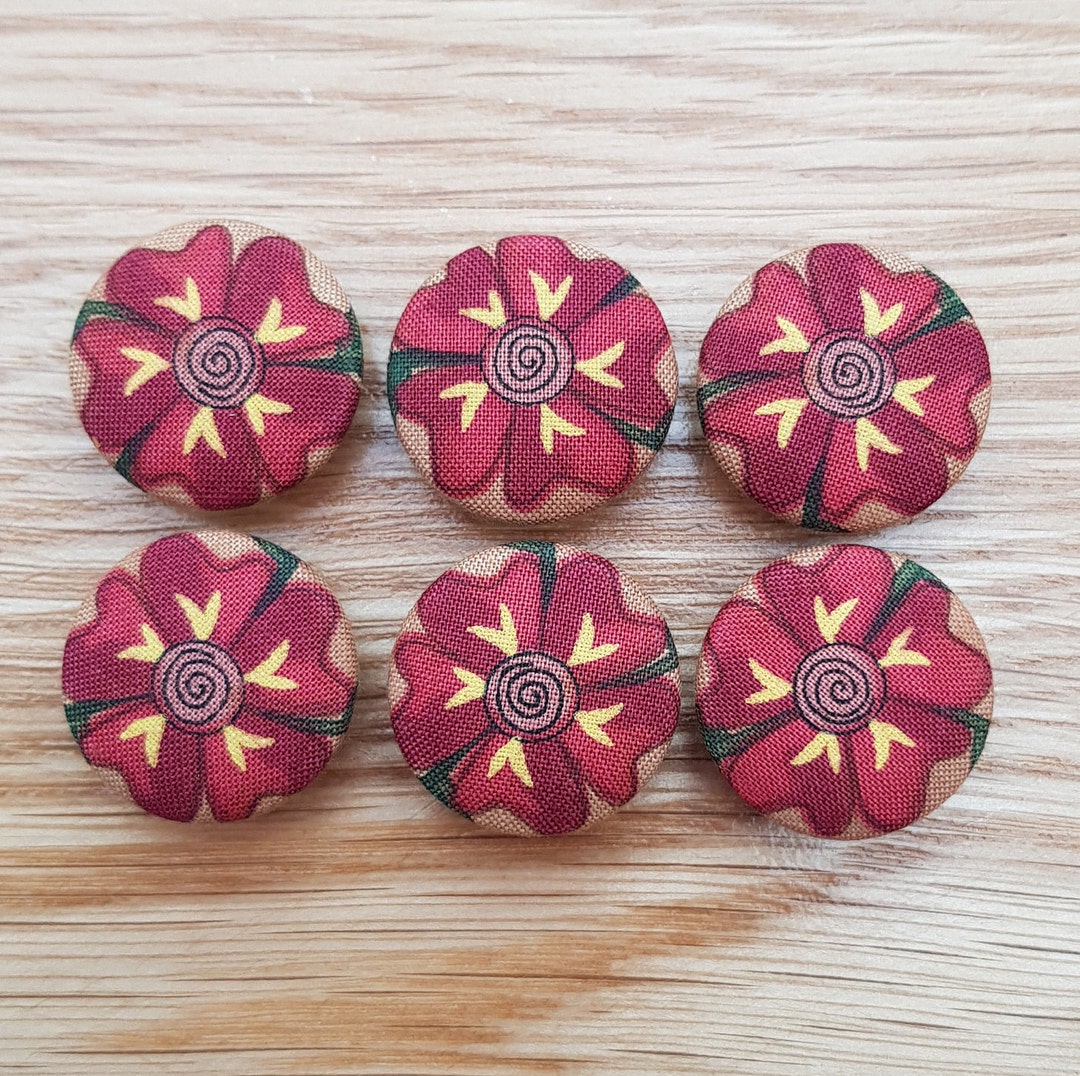 Tudor Rose Design Fabric Covered Buttons - Etsy