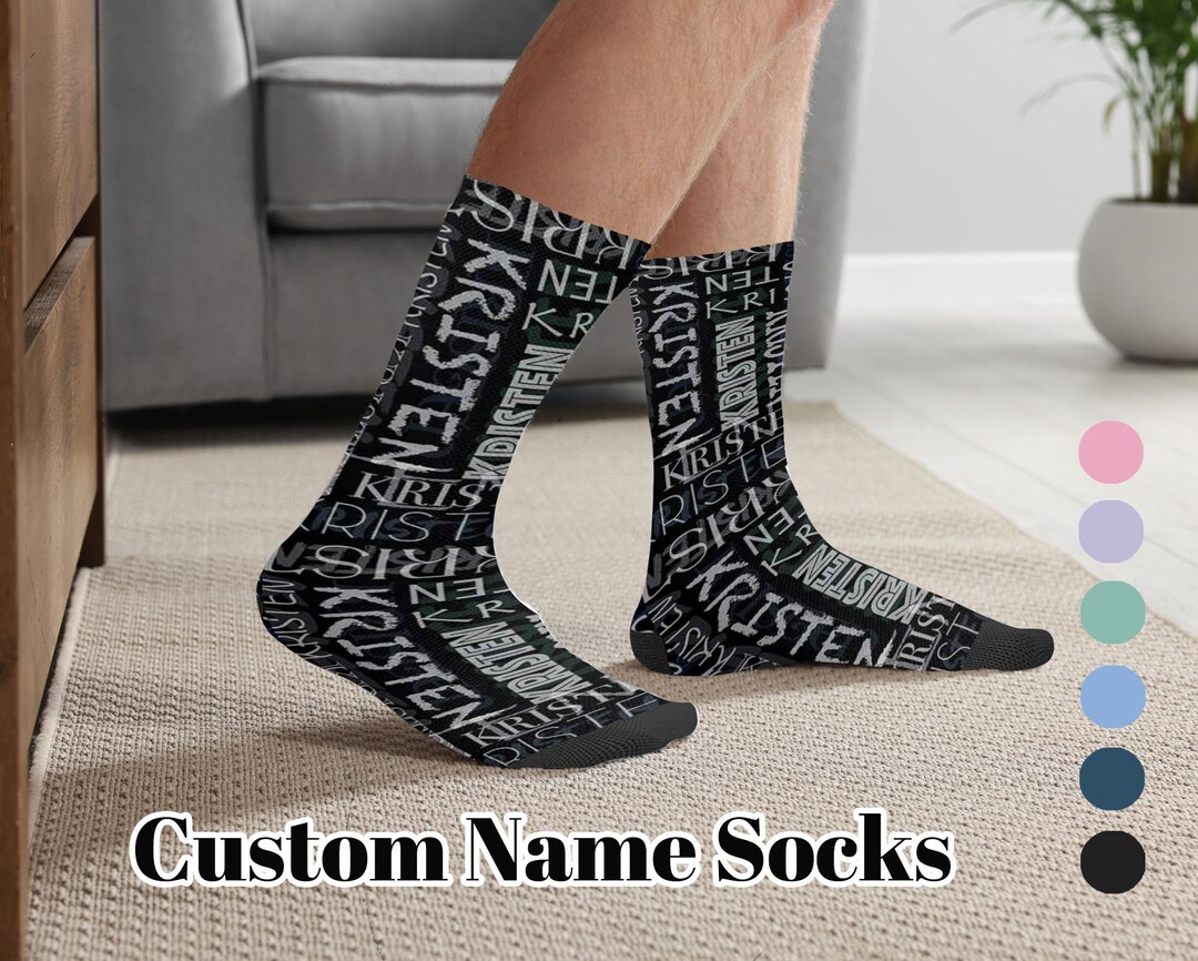 Personalized Name Socks: Custom Family Text Sock, Fathers Day Gifts - Etsy