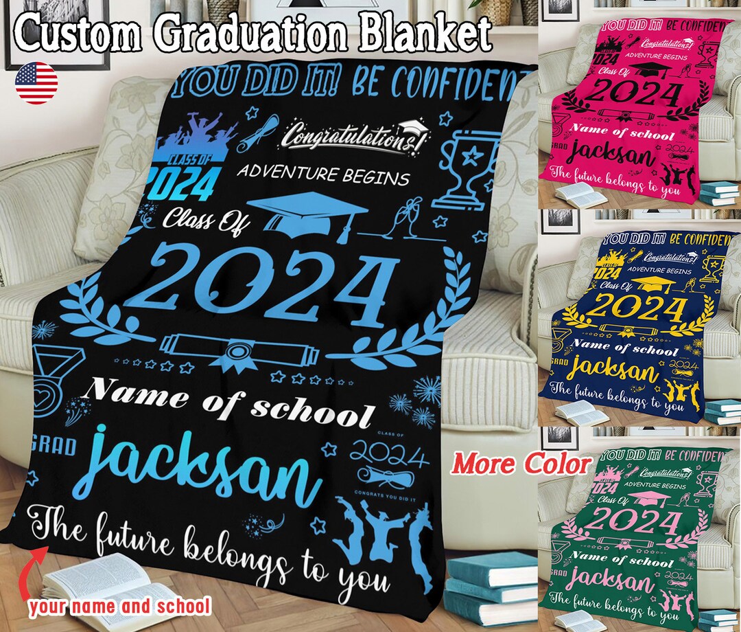 2024 Graduation Blanket,senior Graduation Gift,personalized Graduation ...