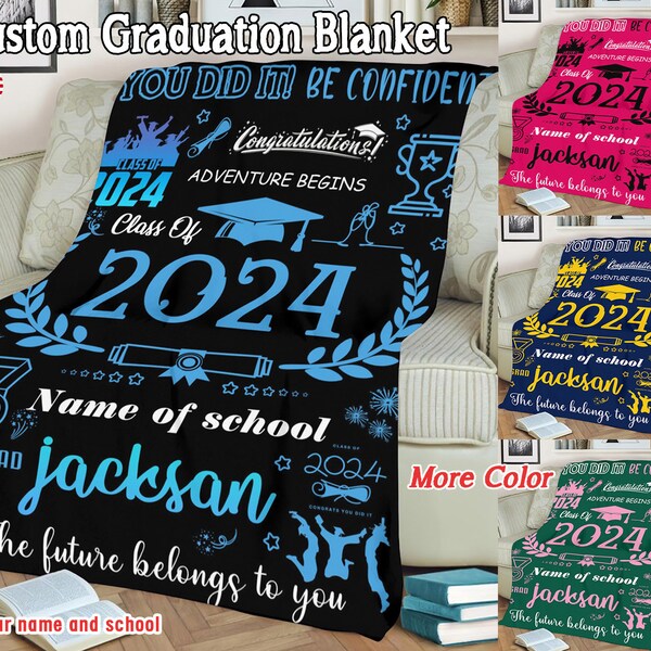 2024 Personalized Grad Blanket - Etsy