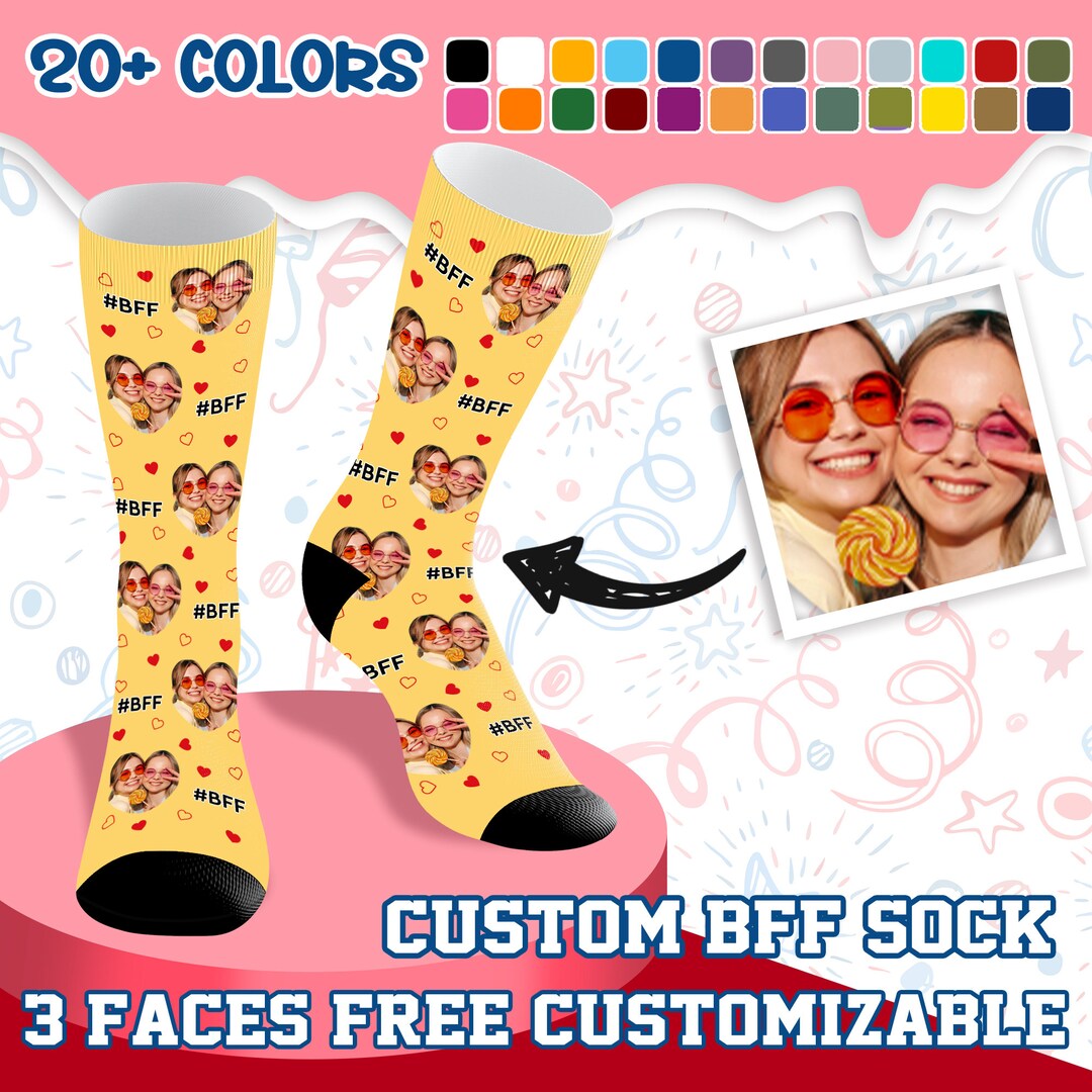Custom Face Socks: Personalized BFF Photo Socks - Etsy