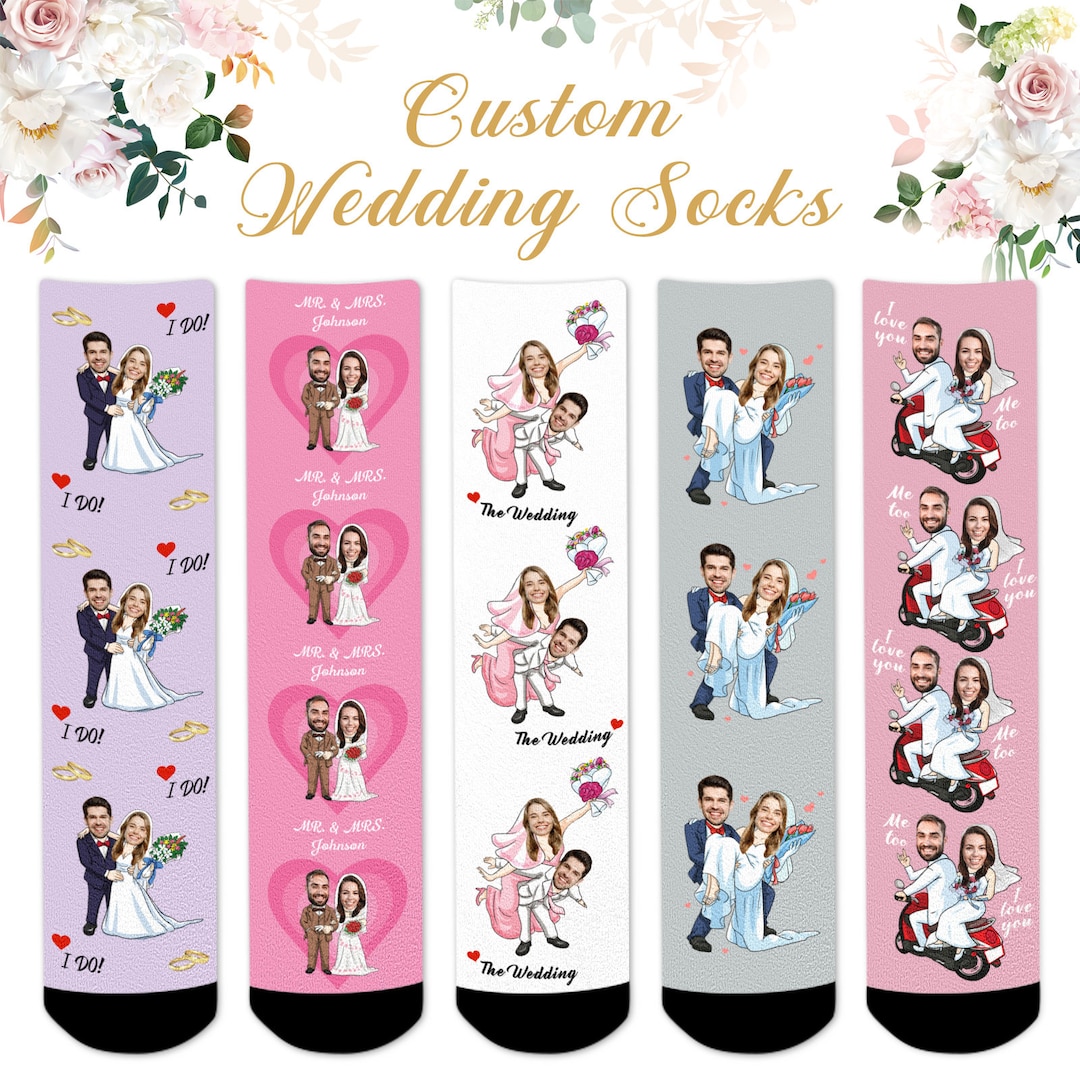 Custom Wedding Socks, Custom Face Socks, Funny Marriage Socks, Fun ...