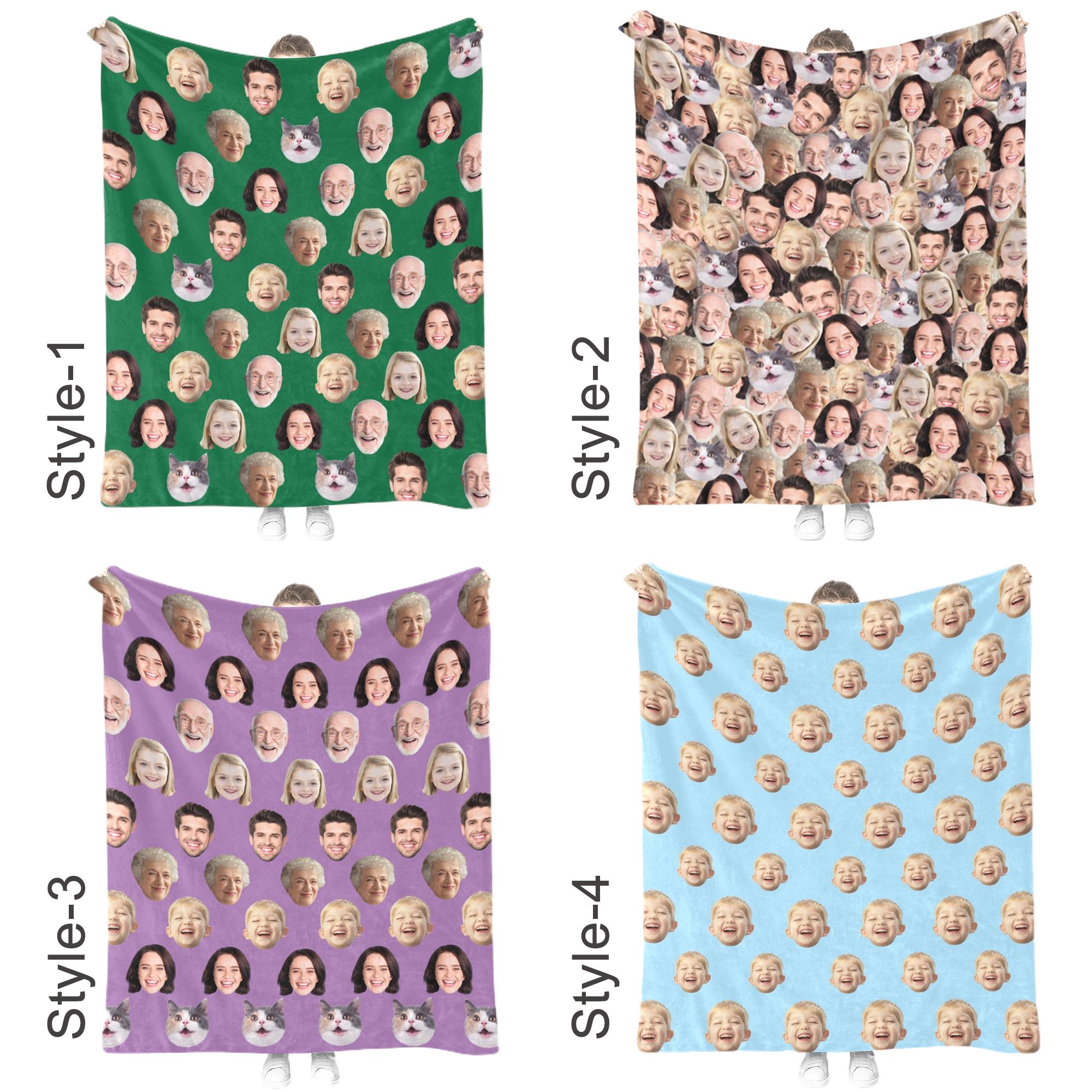 Custom Father's Day Blanket, Personalized Funny Face Blankets for Mom ...