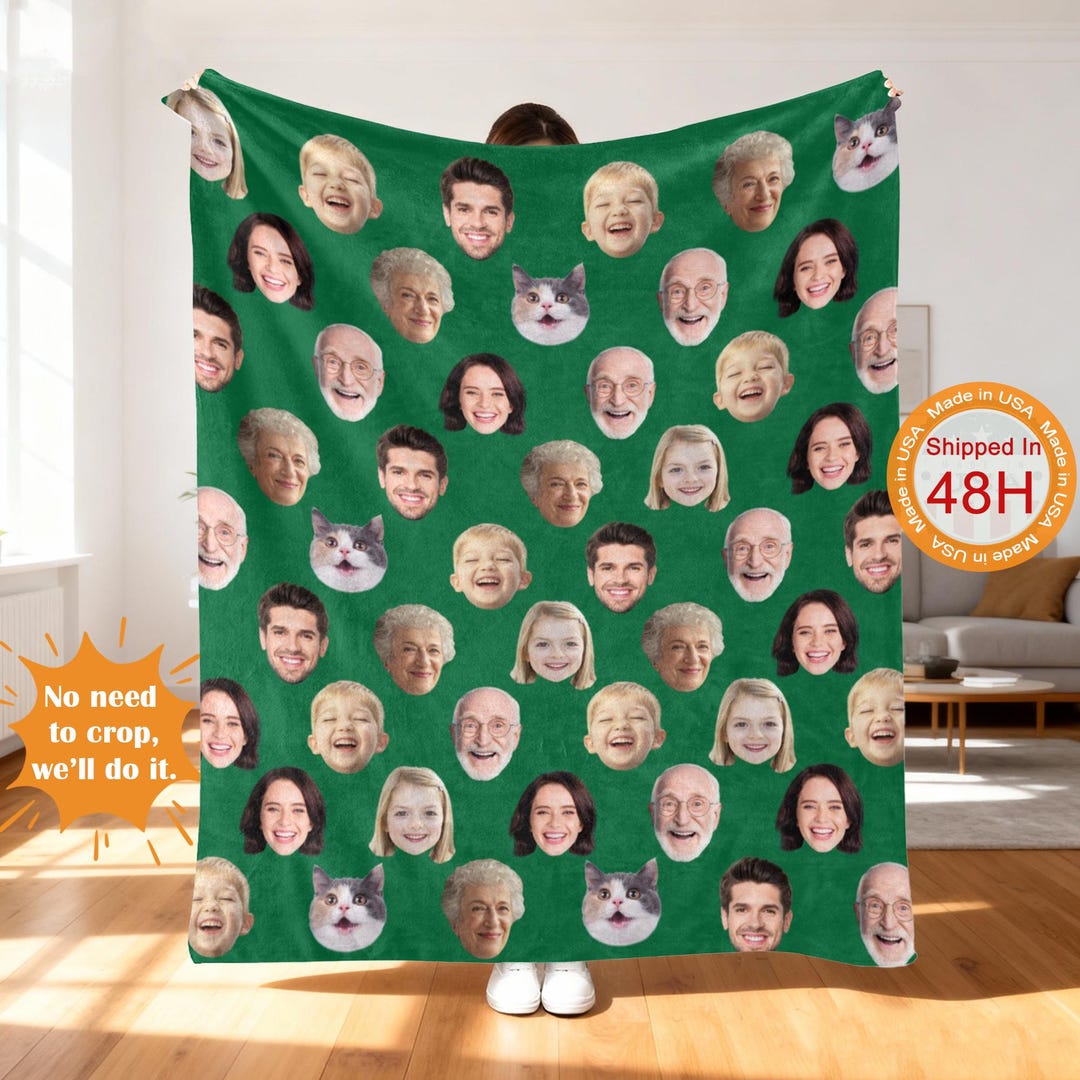 Custom Father's Day Blanket, Personalized Funny Face Blankets for Mom ...