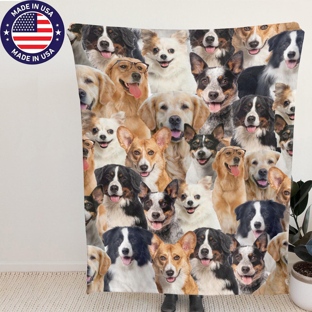 Personalized Pets Blanket, Custom Blanket With Pet Face, Pet Photos ...