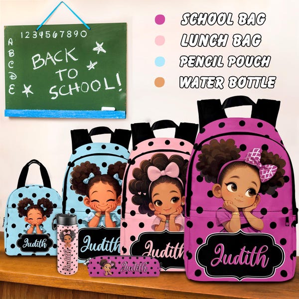 Black Girls School Bags - Etsy