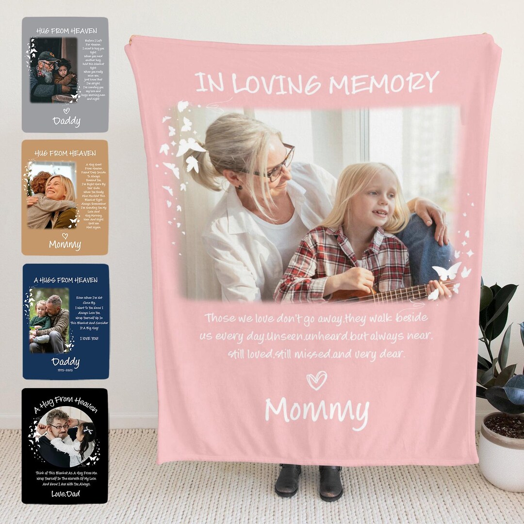 Personalized Memorial Photo Blanket: Remembrance Gift - Etsy