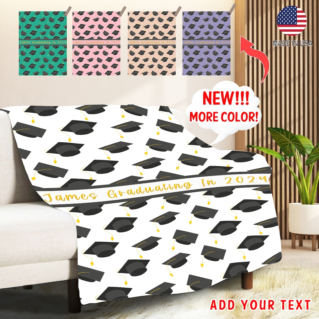 Personalized Graduation 2024 Photo Blanket, Senior Graduation Gift ...