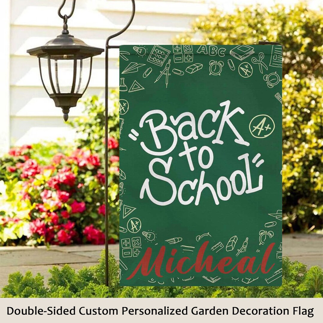 Back to School Flag Custom Campus Flag Personalized Flag With Name ...