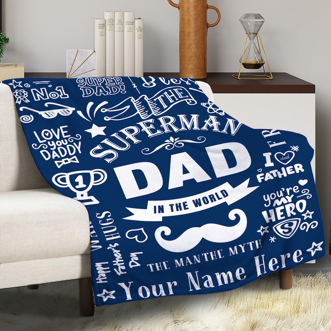 Personalized Text Blanket for Dad Him, Custom Father's Day Gifts, Dad ...