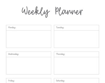 Weekly Planner Sheet - Etsy