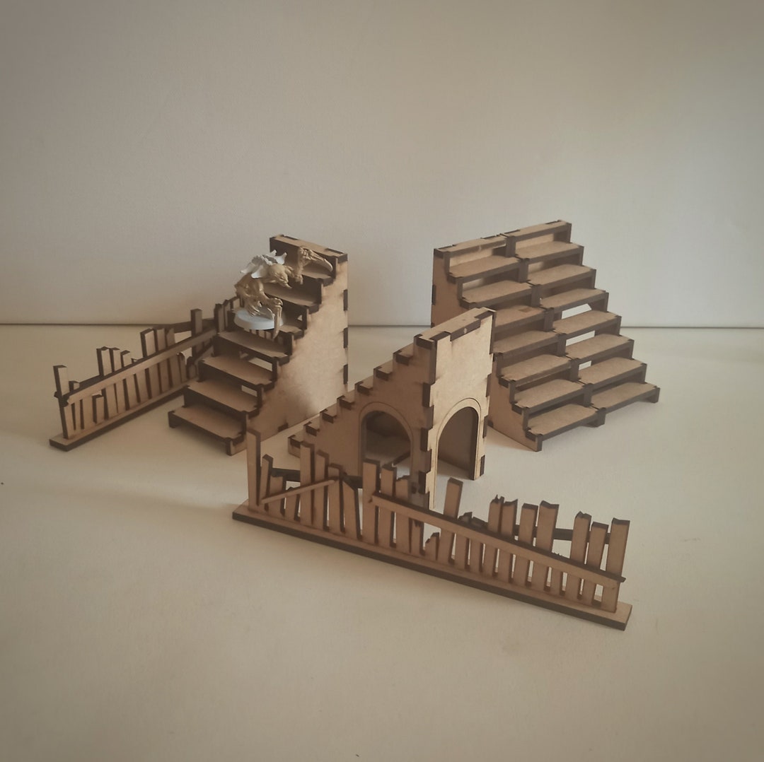 3mm Mdf Digital Download Kit for 28mm Stairs Terrain X4 Stairways Table ...