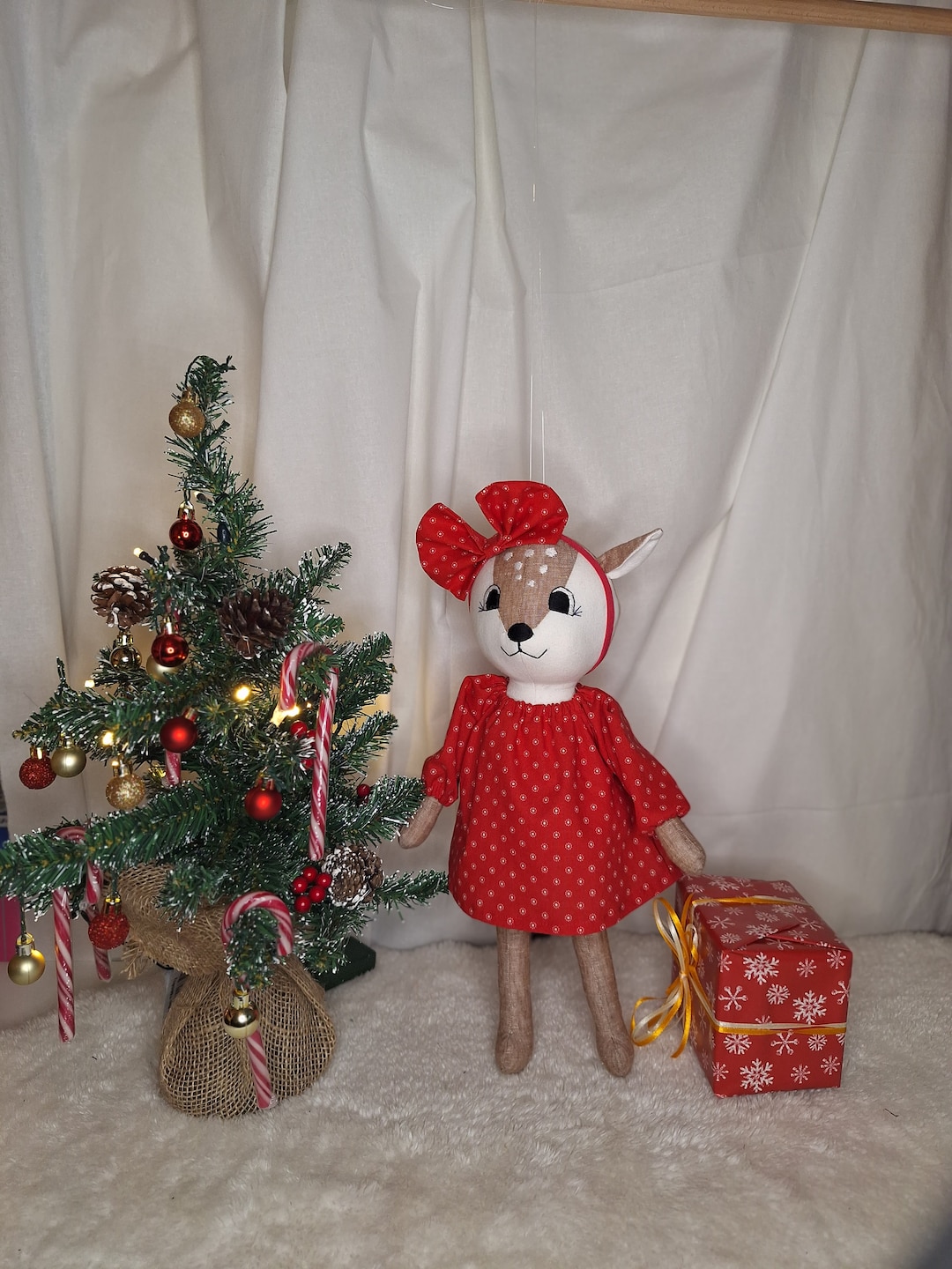 Deer, Handmade Deer, Soft Toy, Cuddly Doll, Christmas, Gift for ...