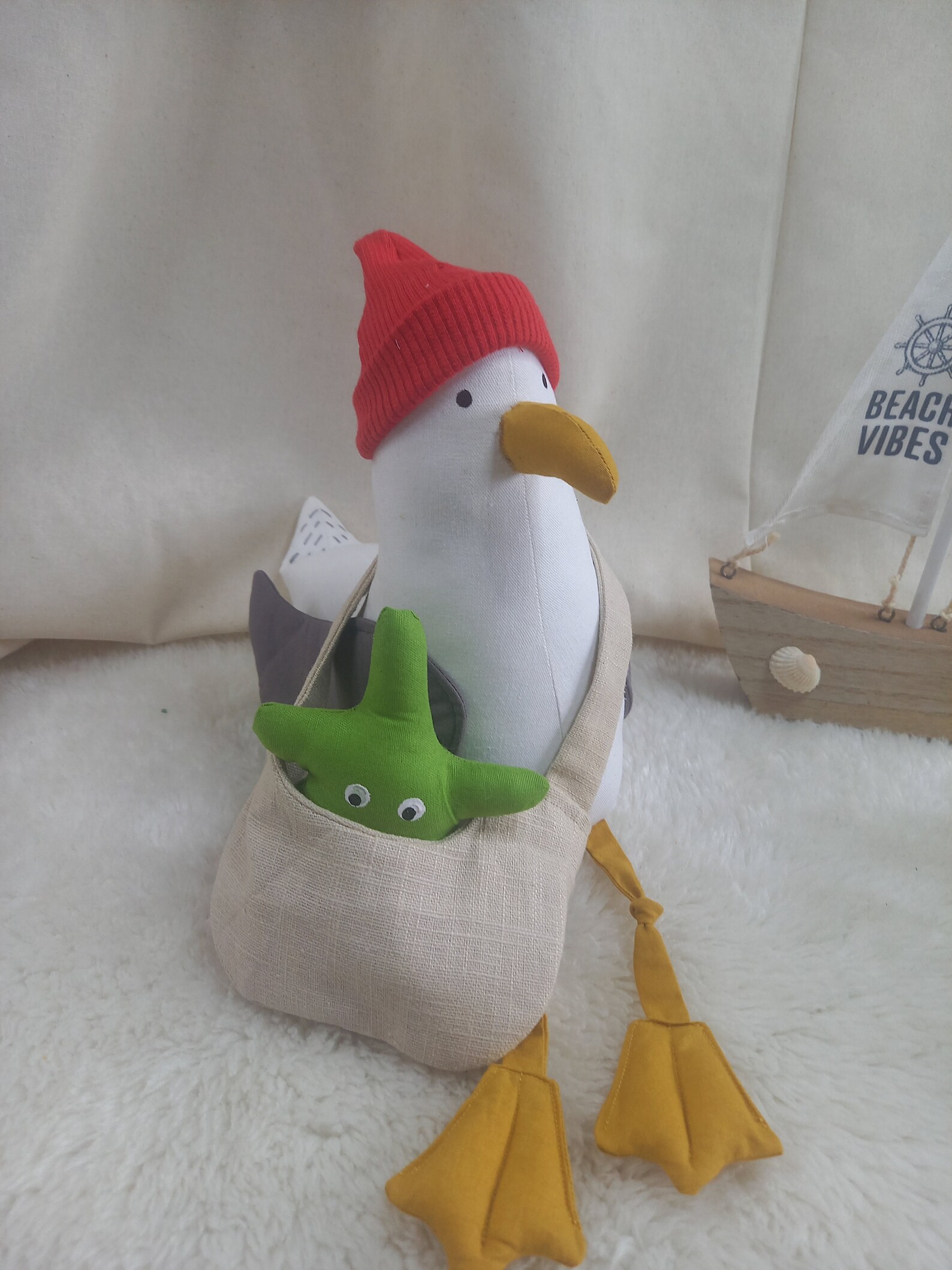Möwe , Möwe mit Mütze, Sammlerstück, Nautisches Dekor, Nordsee, Möwe ...