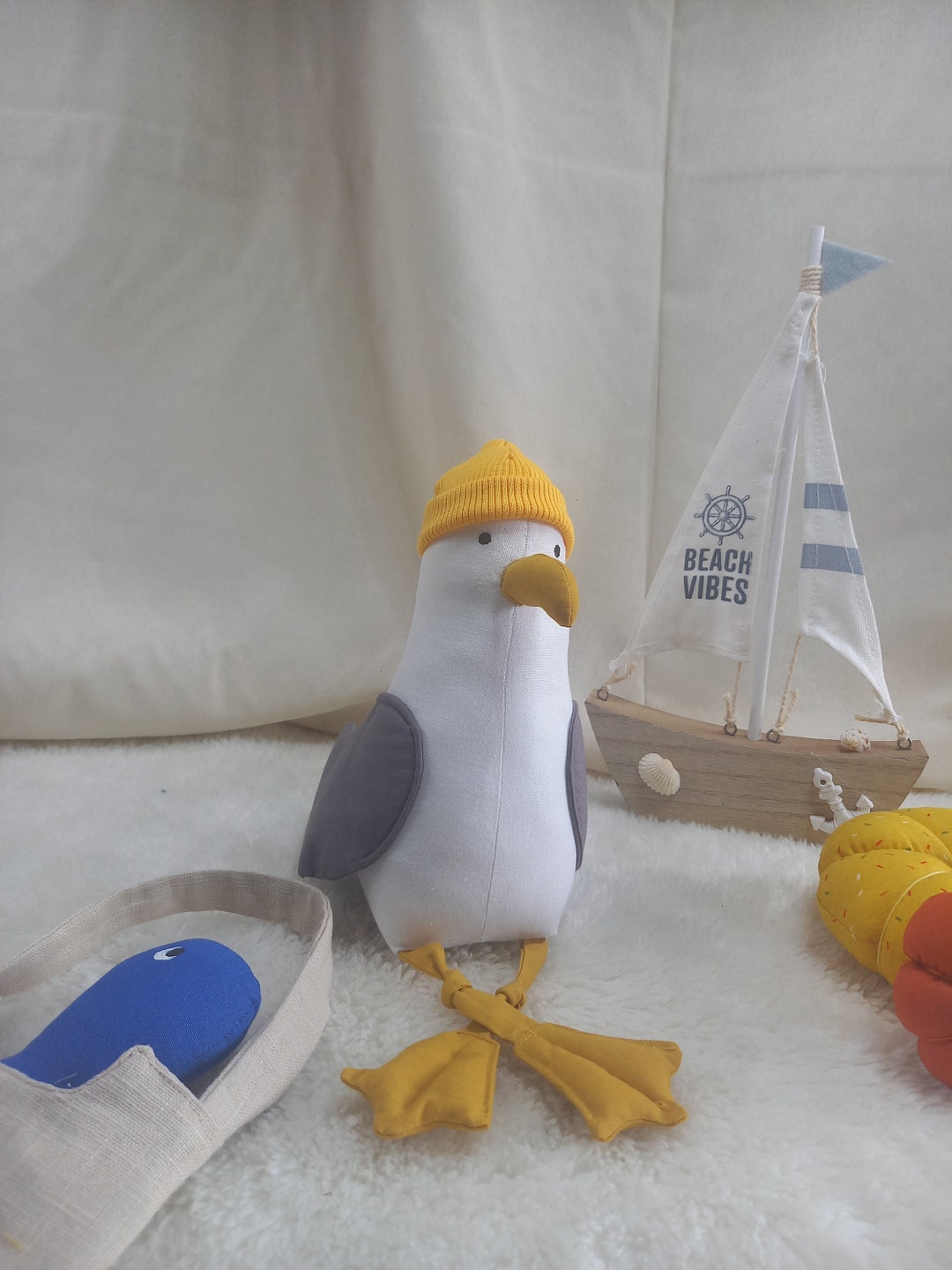 Seagull , Seagull With Cap, Collector's Item, Nautical Decor, North Sea ...