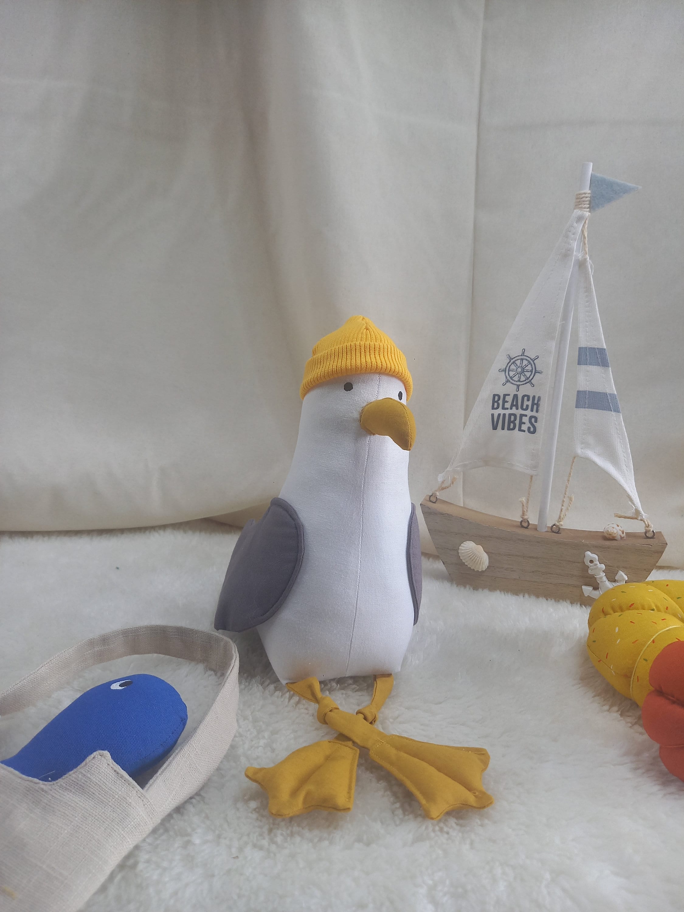 Seagull , Seagull With Cap, Collector's Item, Nautical Decor, North Sea ...