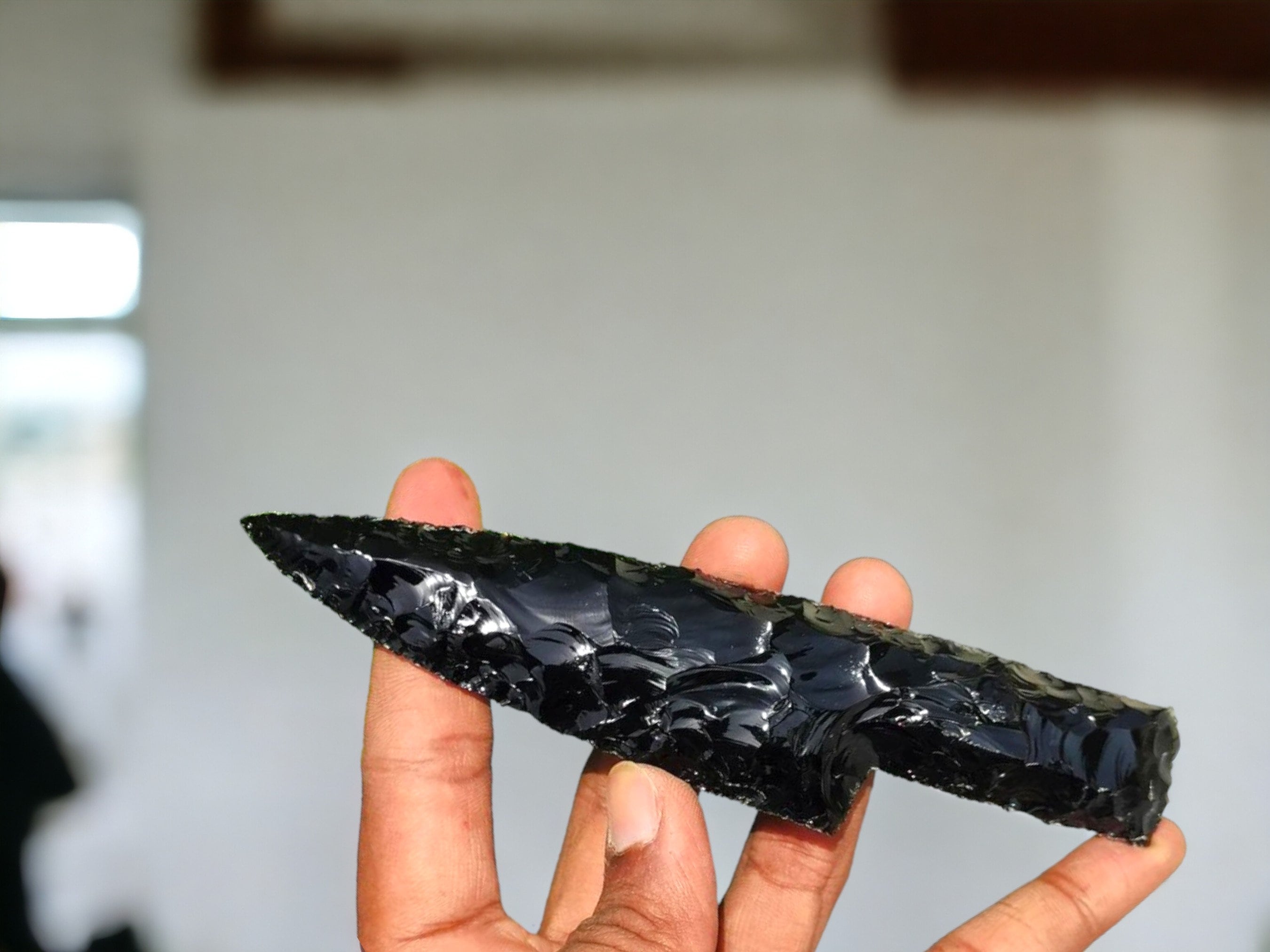 Natural Black Obsidian Knife Manmade Handcarved Knife Healing Gemstone Christmas Gift Hand ...