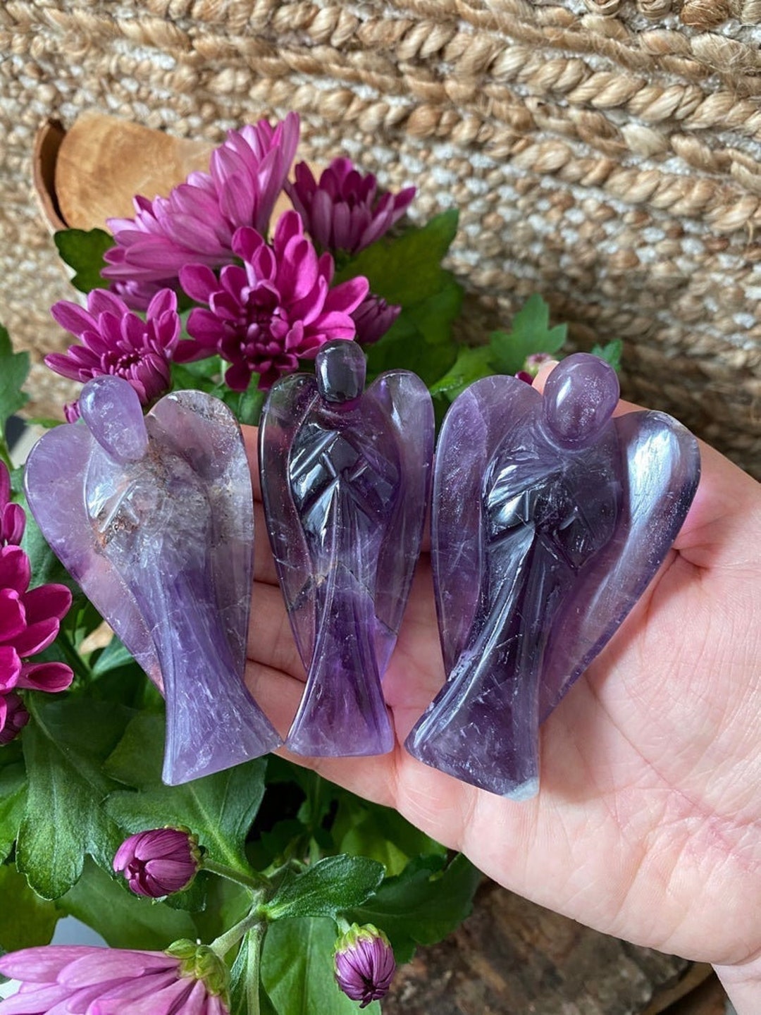 Amethyst Angel Polished Angel Calming Gemstone Guardian - Etsy