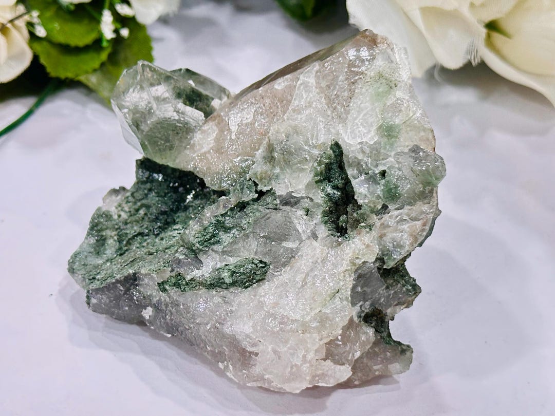 Natural Rare Himalayan Quartz W Chlorite Inclusions, Rare Samadhi ...