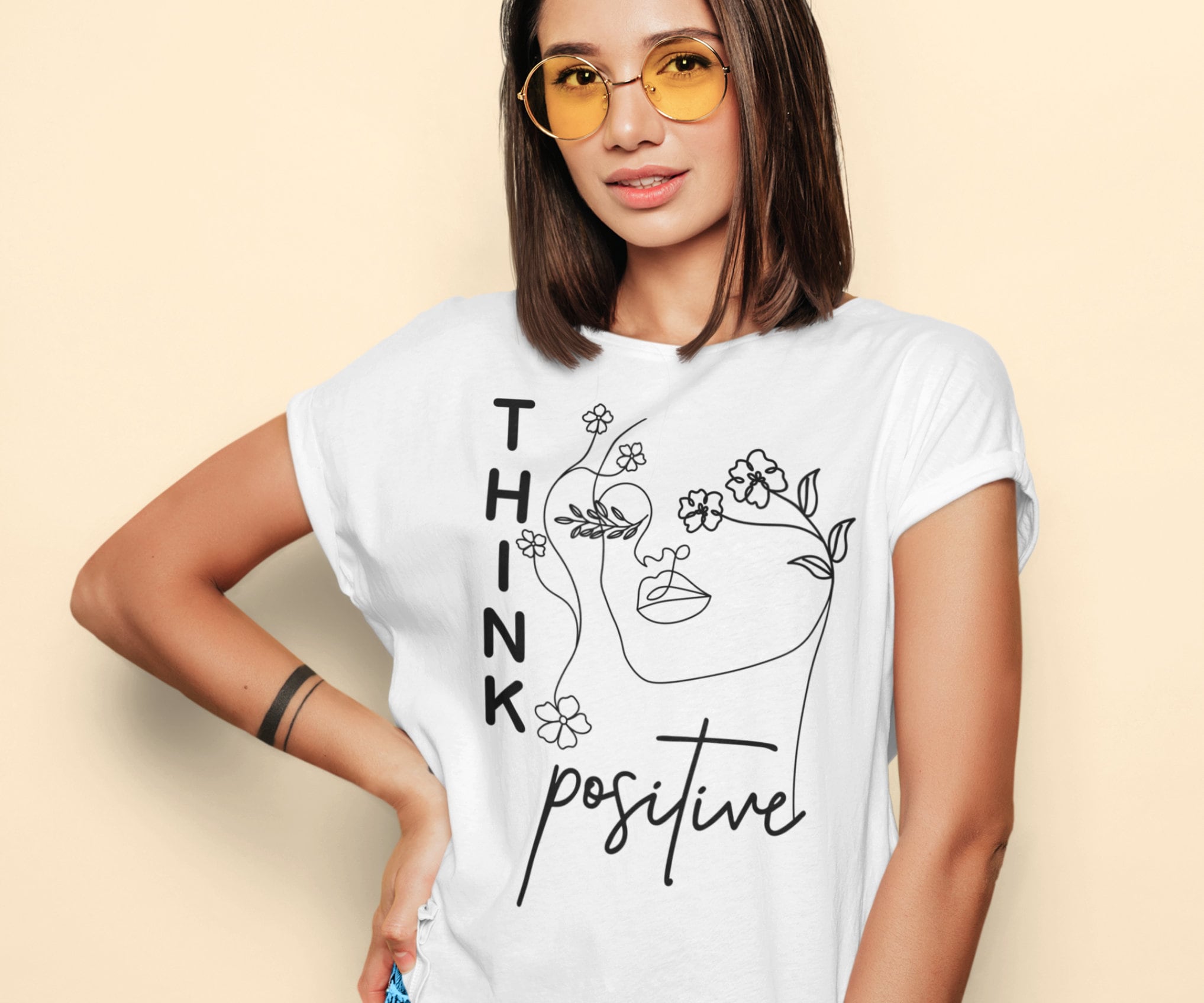 Think Positive SVG, Stay Positive SVG, Inspirational Quote SVG for ...