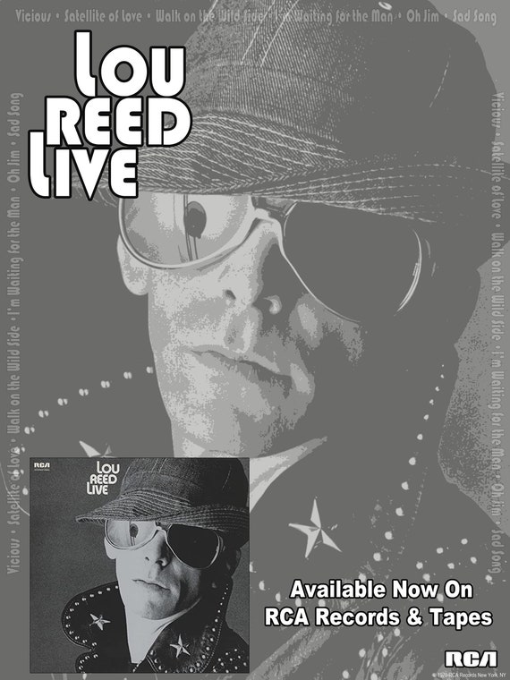 Lou Reed Live LP Promo Poster 18x24 | Etsy
