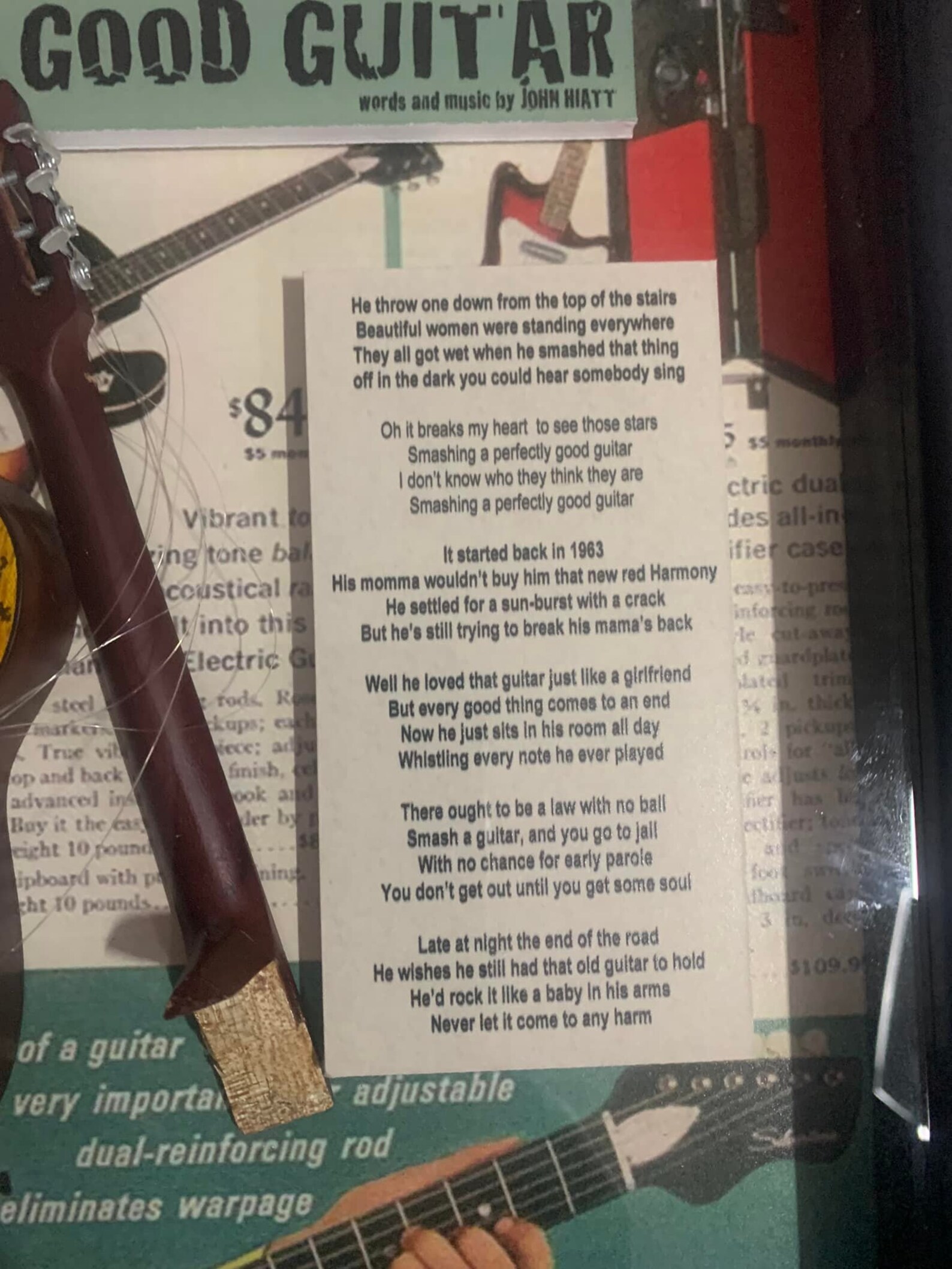 Willie Nelson Ax Heaven Mini "trigger" Guitar Shadow Box / John Hiatt ...
