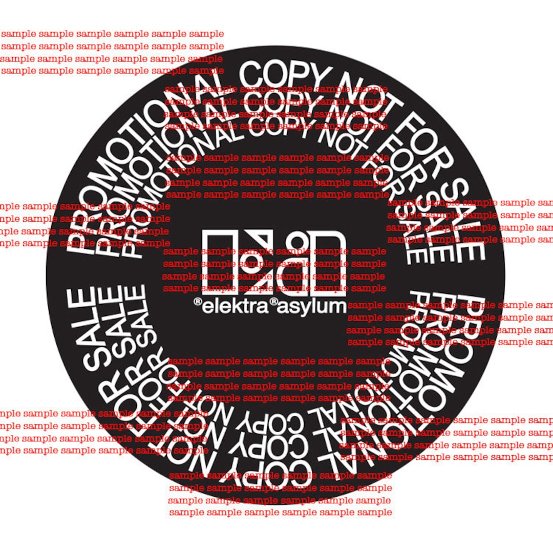 15" Vintage Elektra Records "promo" Label Air Release Removable Gloss ...