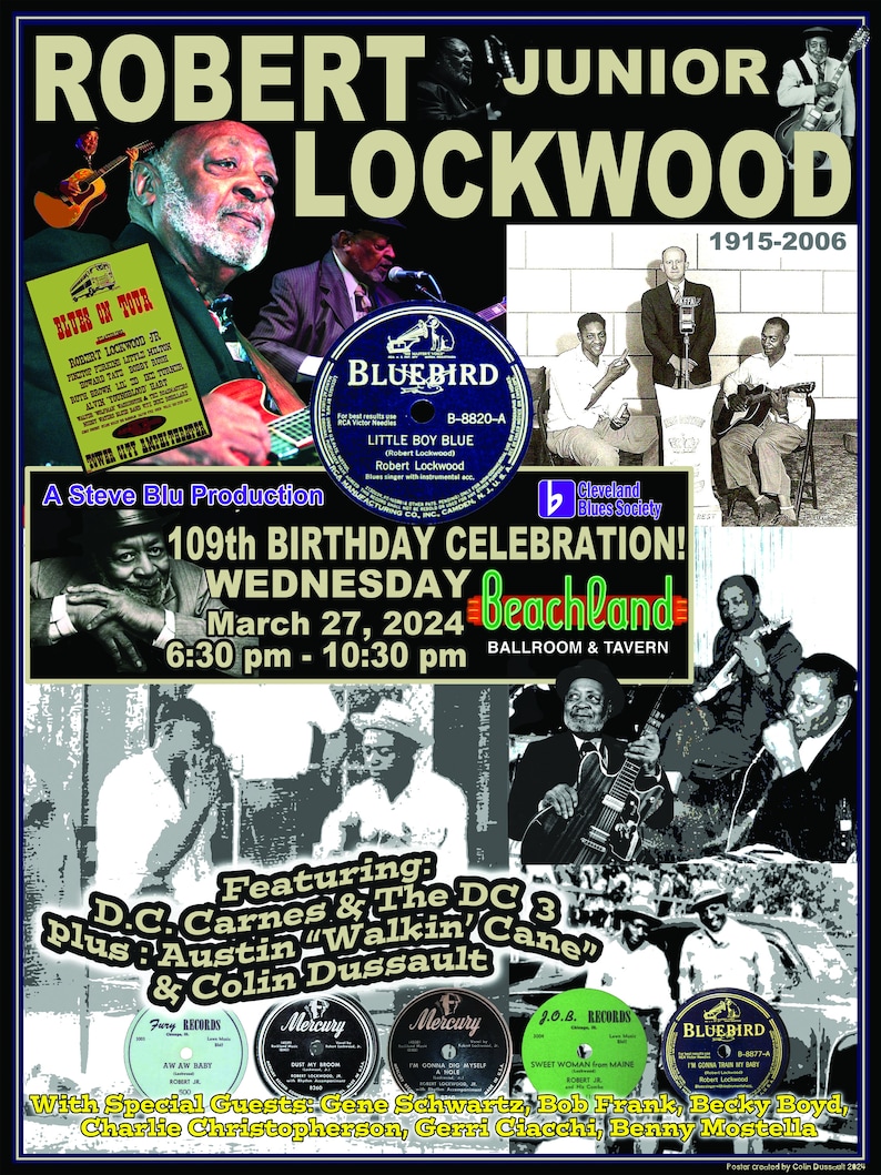 Robert Lockwood Jr. 18"x24" 109th Beachland Ballroom Poster. Robert ...