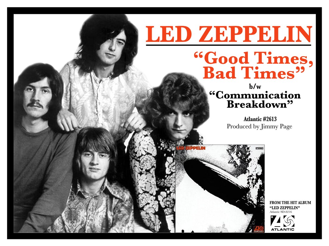 Led Zeppelin Billboard Repro 18"x24" Ad Jimmy Page, John Bonham, Robert ...