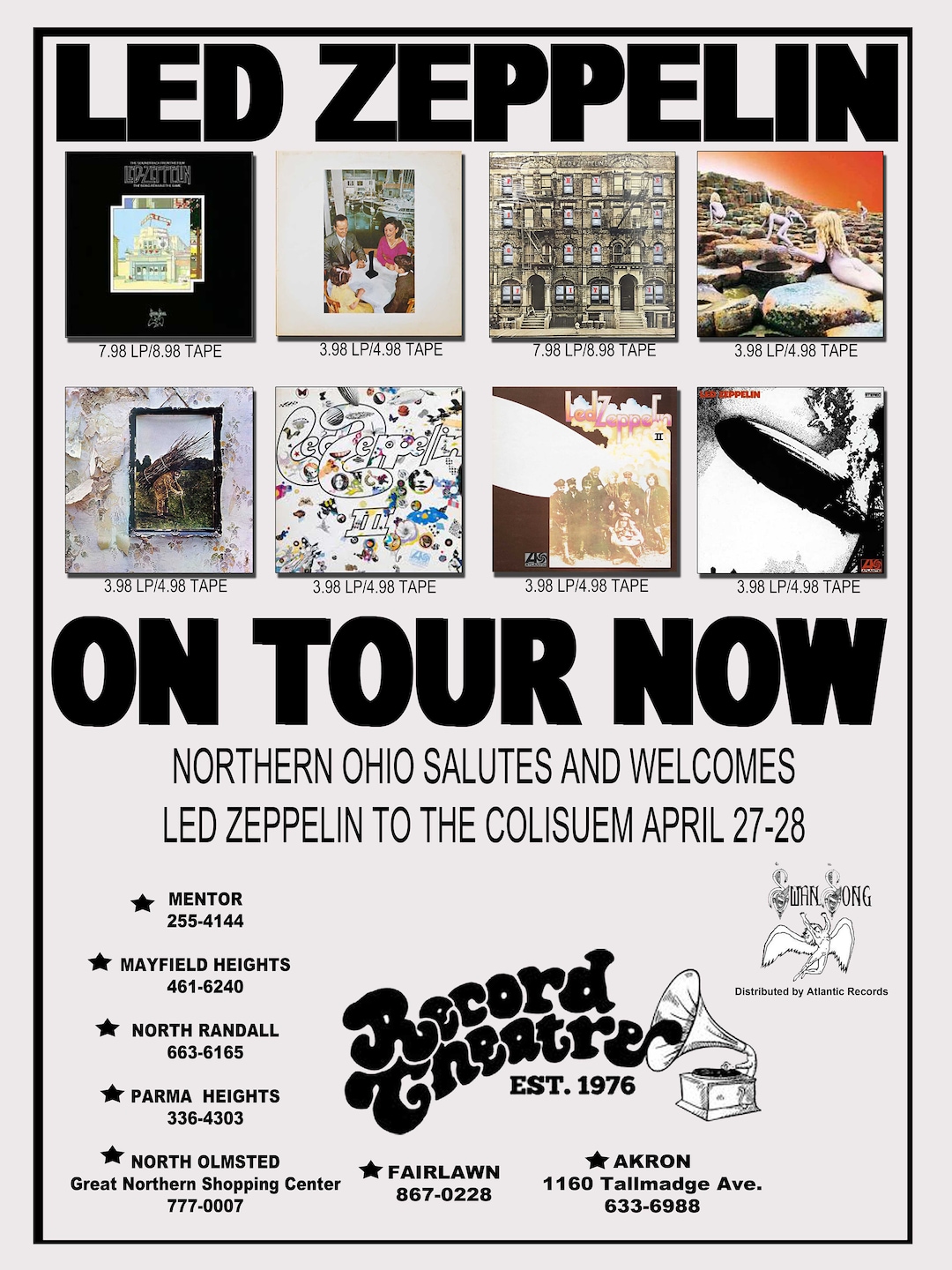 Led Zeppelin on Tour Poster - Etsy