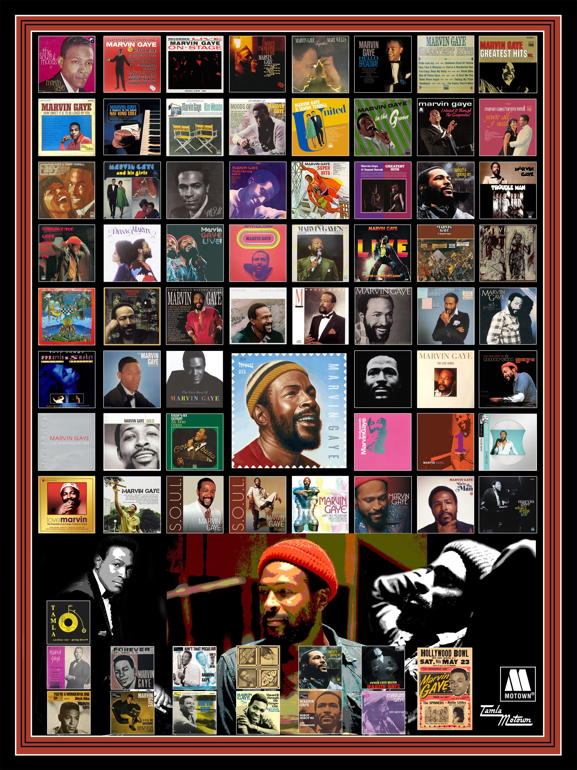 Marvin Gaye, Motown / Tamla Motown, LP Cover, Singles Poster - Etsy