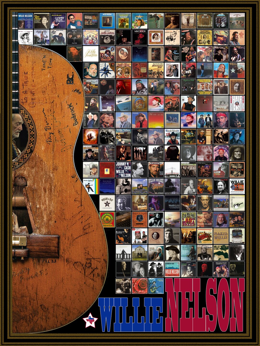 Willie Nelson LP Cover Poster - Etsy